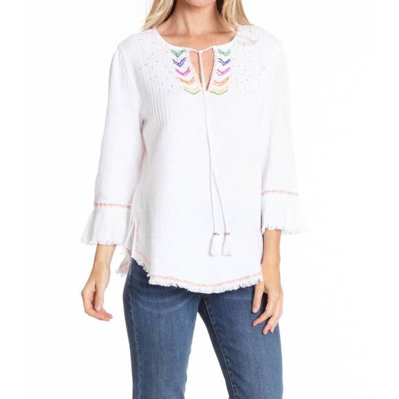 Apny | Tops | New Apny Picstitch Top With Beaded Chevron Detail In ...